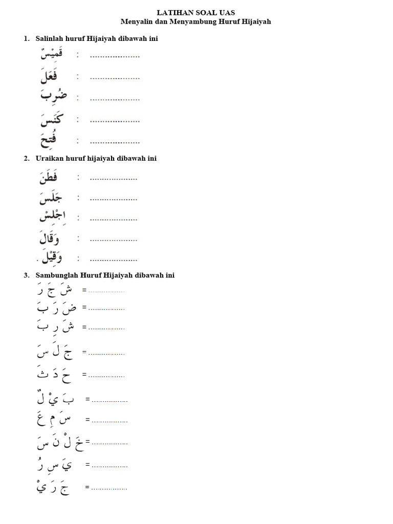Hari Ke-6 Menyalin Dan Menyambung Huruf Hijaiyah | PDF