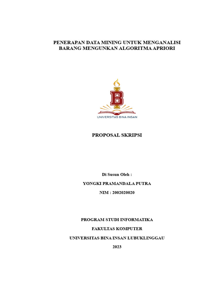 Proposal Skripsi Data Mining | PDF