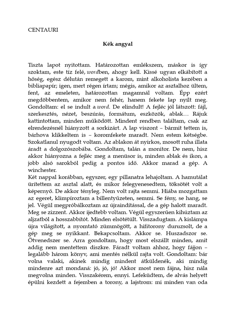 CENTAURI Kék Angyal | PDF