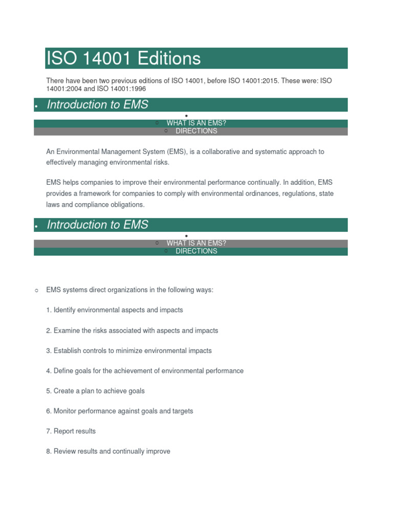 Iso 14001:2015 Environmental Management System | PDF | Risk ...