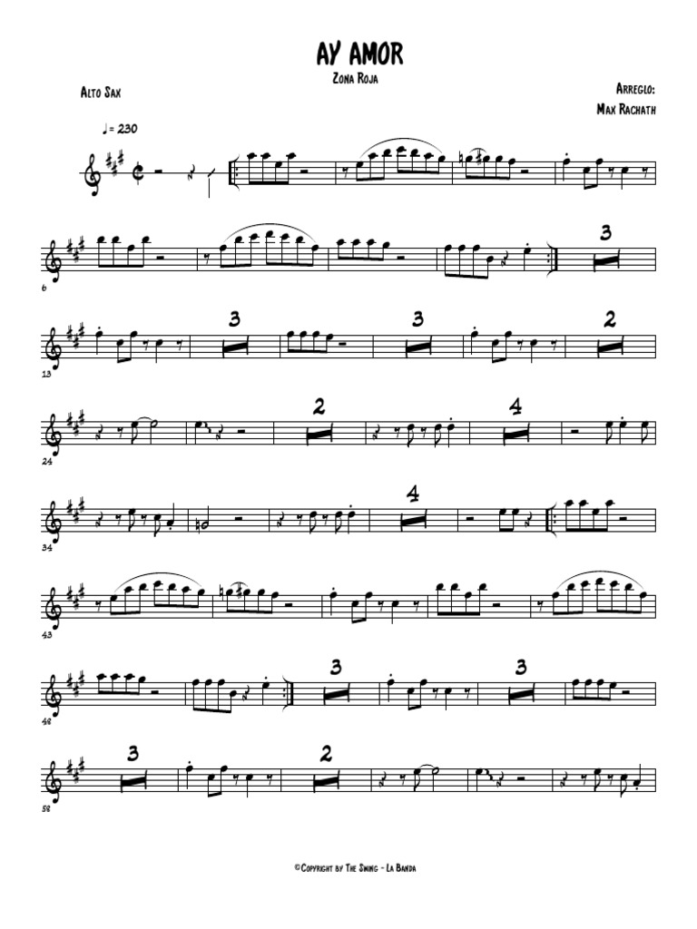 AY AMOR - Alto Sax | PDF