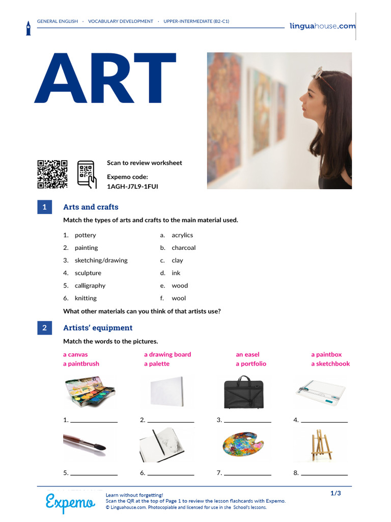 Upper-Intermediate Art Vocabulary | PDF | Paintings | The Arts