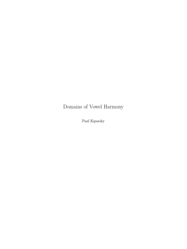Vowel Harmony Domains and Directionality | PDF | Word | Syllable