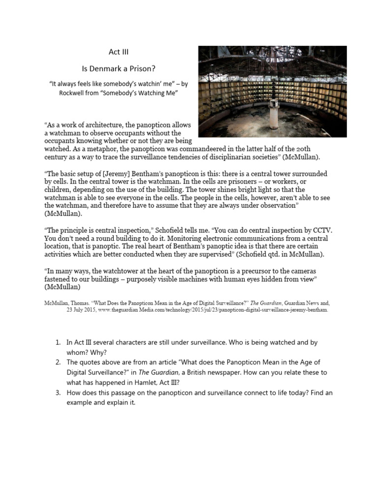 Panopticon Activity Act III | PDF