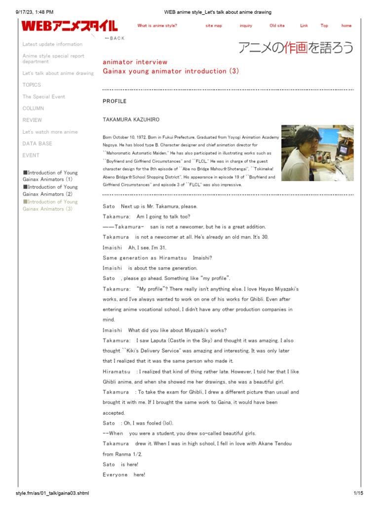 Early Gainax Animator Interviews | PDF | Anime And Manga | Anime