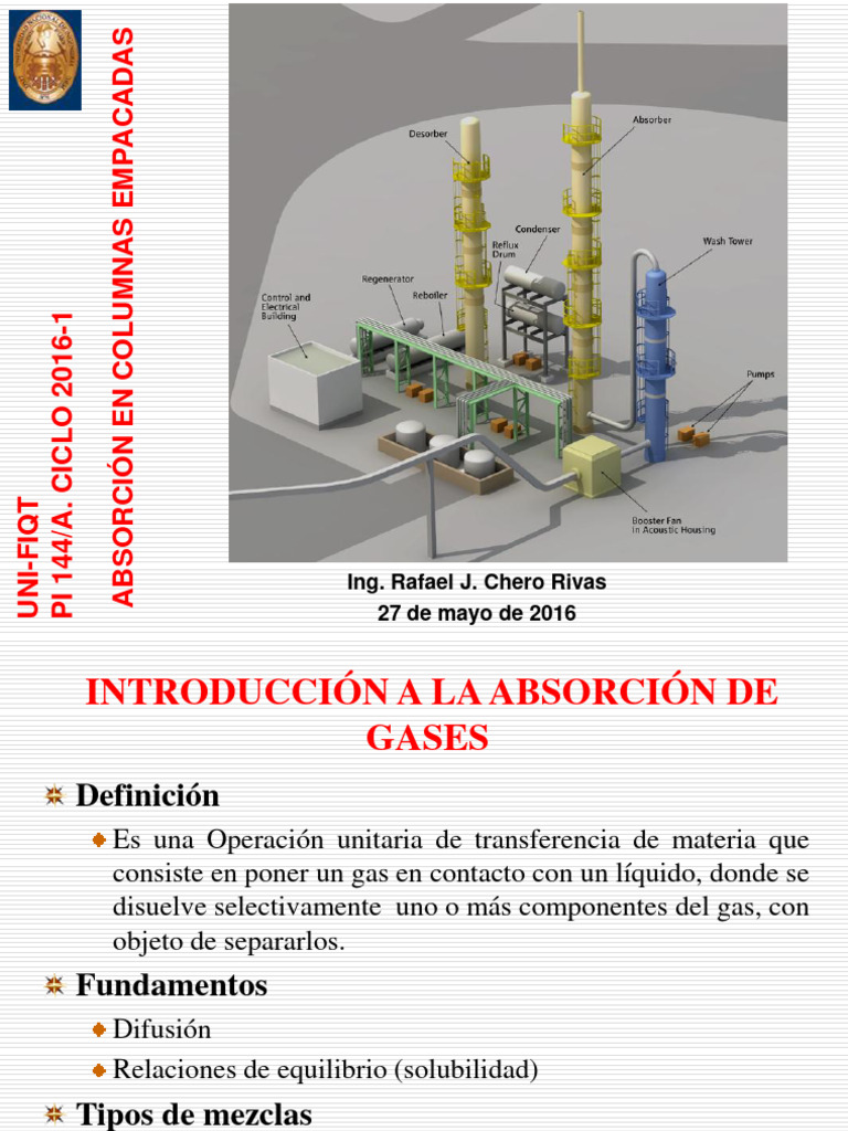 Absorción en Columna Empacada | PDF | Absorción (Química) | Solubilidad