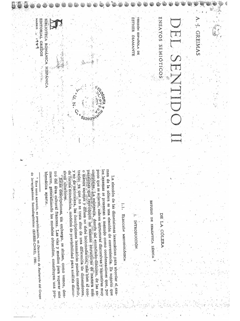 GREIMAS. de La Cólera | PDF