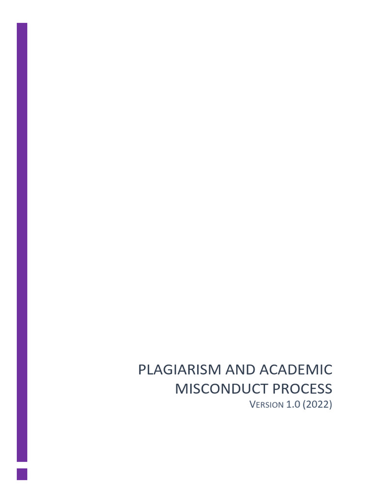 Plagiarism and Academic Misconduct Process (v1.2022) - Student Version ...