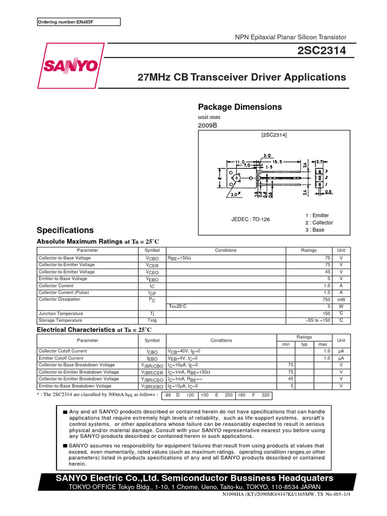 2 SC 2314 | PDF | Bipolar Junction Transistor | Materials Science