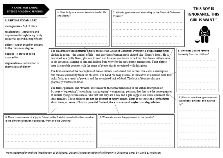 Bitesize Academic Reading - Ignorance and Want | PDF
