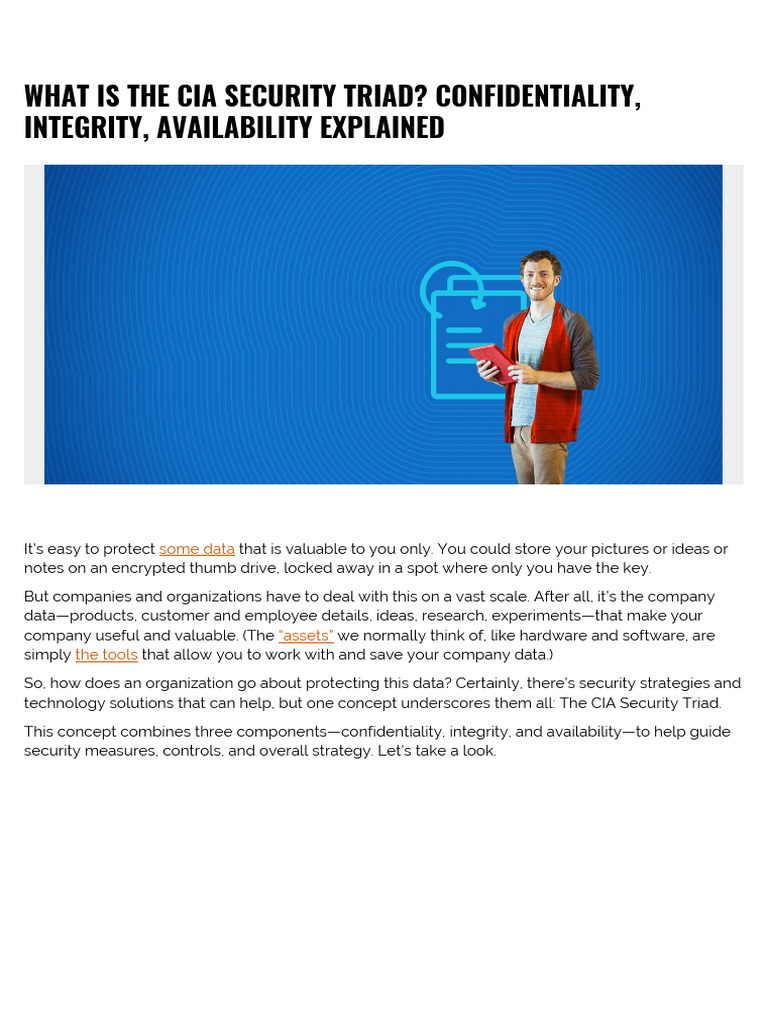 What Is The Cia Security Triad Confidentiality Integrity Availability ...