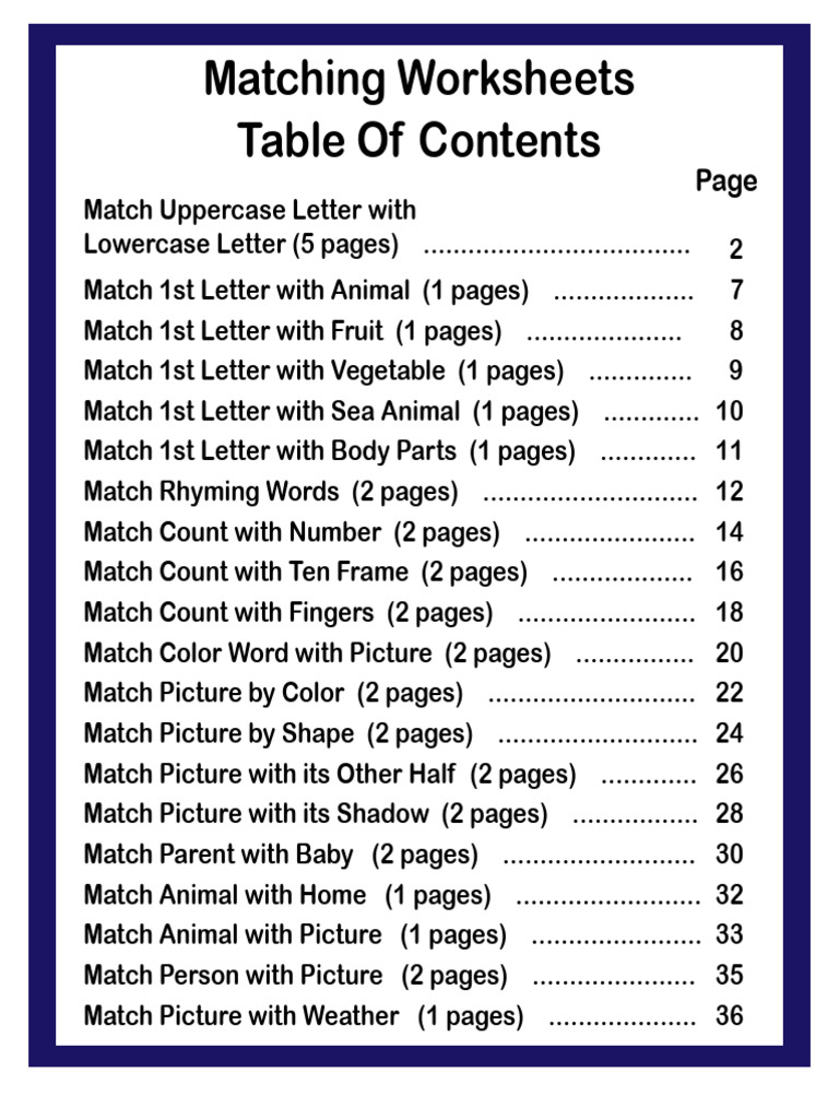 Matching Worksheets | PDF | Letter Case | Yellow