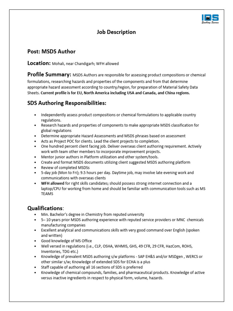 MSDS JD | PDF | Occupational Safety And Health | Physical Sciences