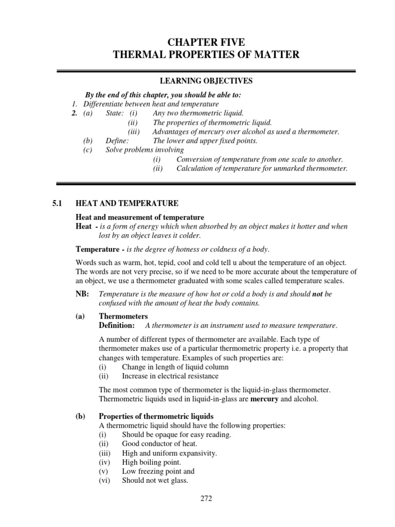 S 2 Heat and Thermometry | PDF
