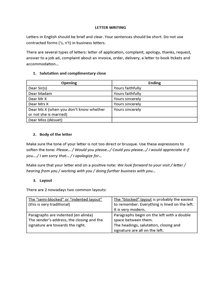 Letter Writing | PDF