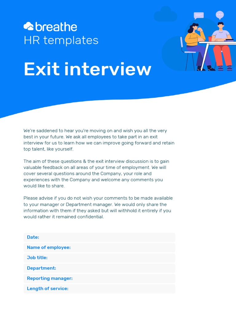 Exit Interview Template 1693943164 | PDF | Employment | Cognitive Science