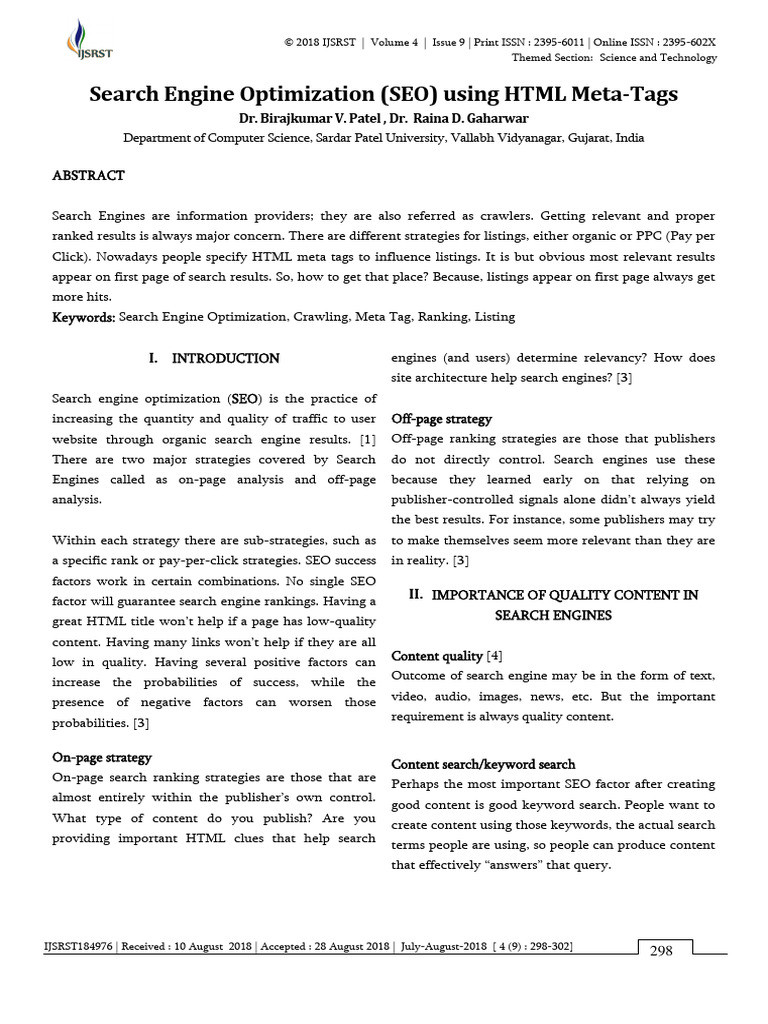 Search Engine Optimization SEO Using HTM | PDF | Search Engine Optimization | Html Element