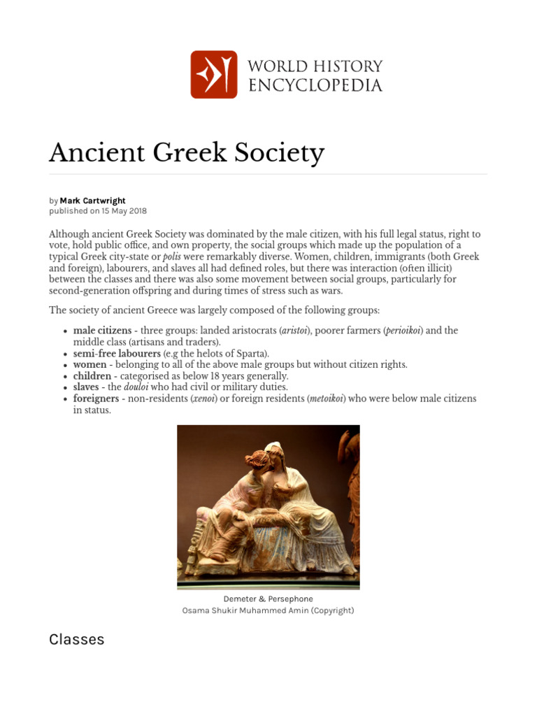 Ancient+Greek+Society+ +World+History+Encyclopedia | PDF | Ancient ...