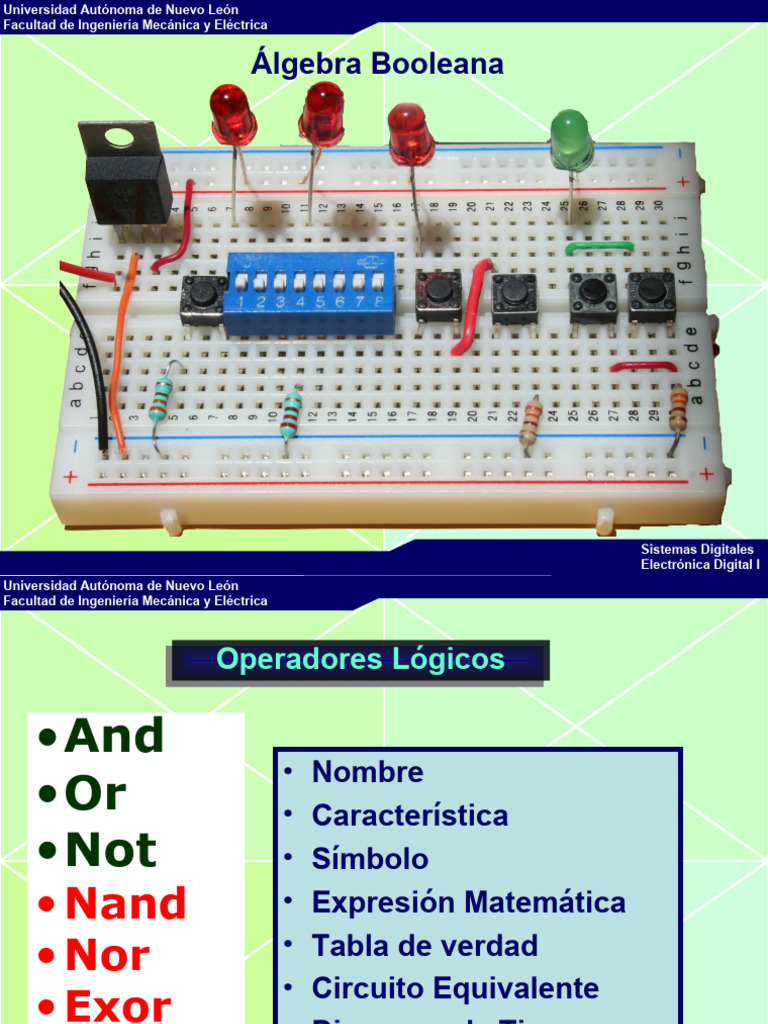 Álgebra Booleana | PDF | Puerta lógica | Ingeniería Electrónica