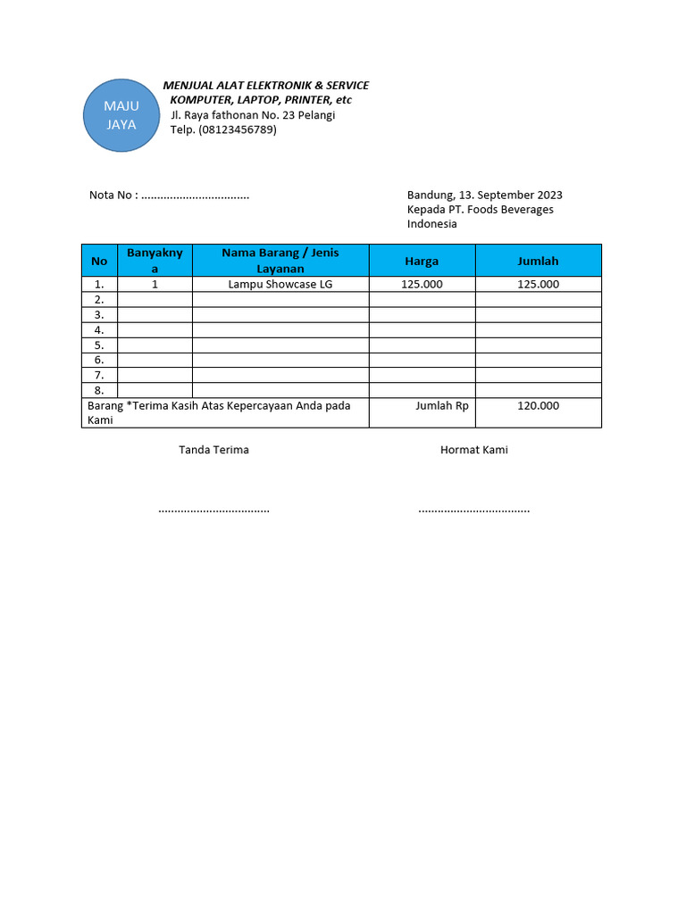 Nota Format Word | PDF