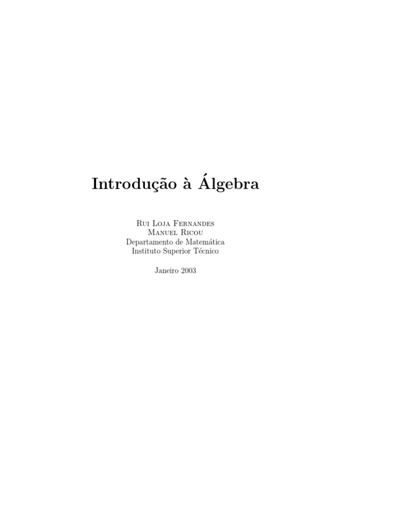 Algebra (Livro) | PDF | Grupo (Matemática) | Álgebra