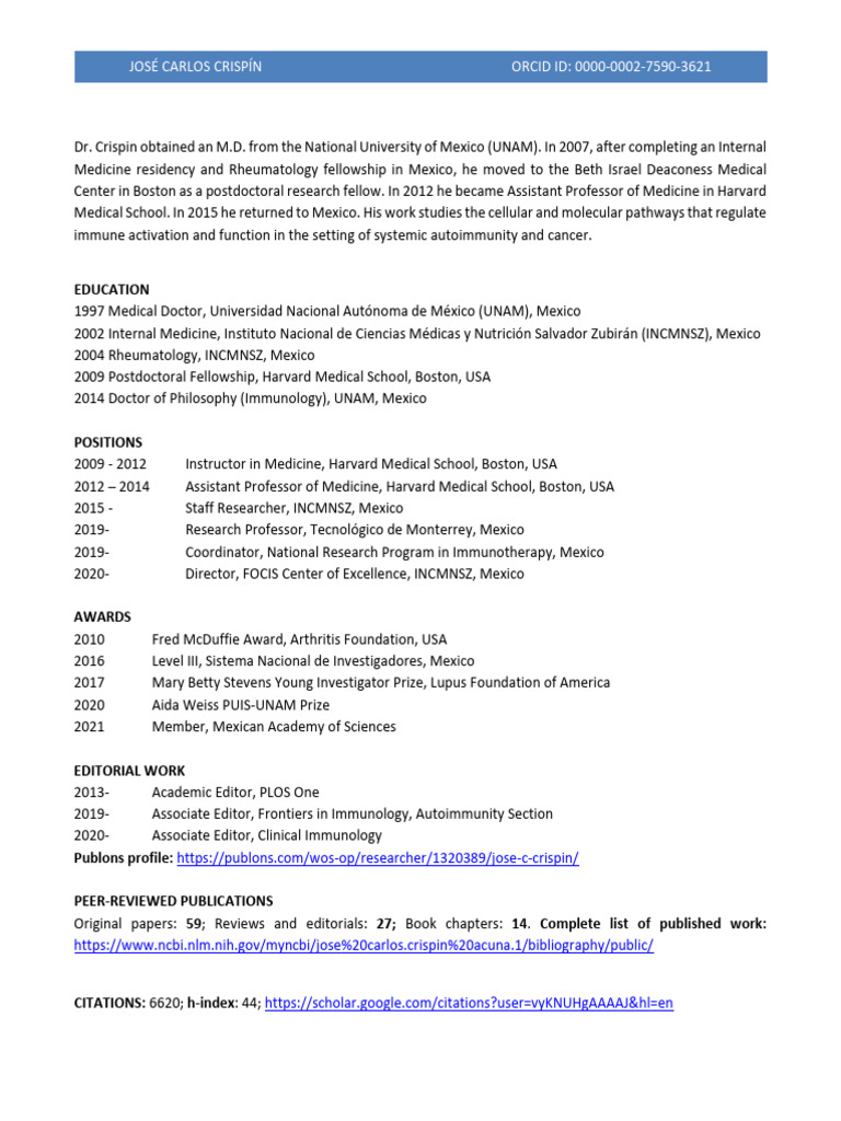 JC Crispin Short CV | PDF