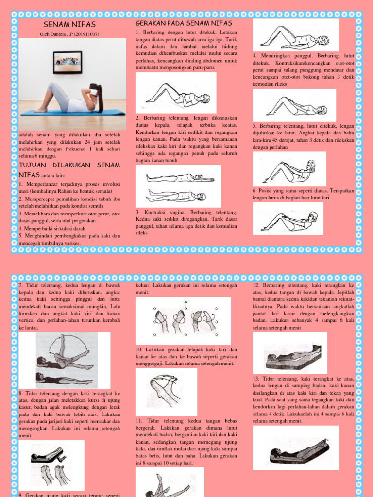 LEAFLET SENAM NIFAS Daniela J.P 201911007 | PDF