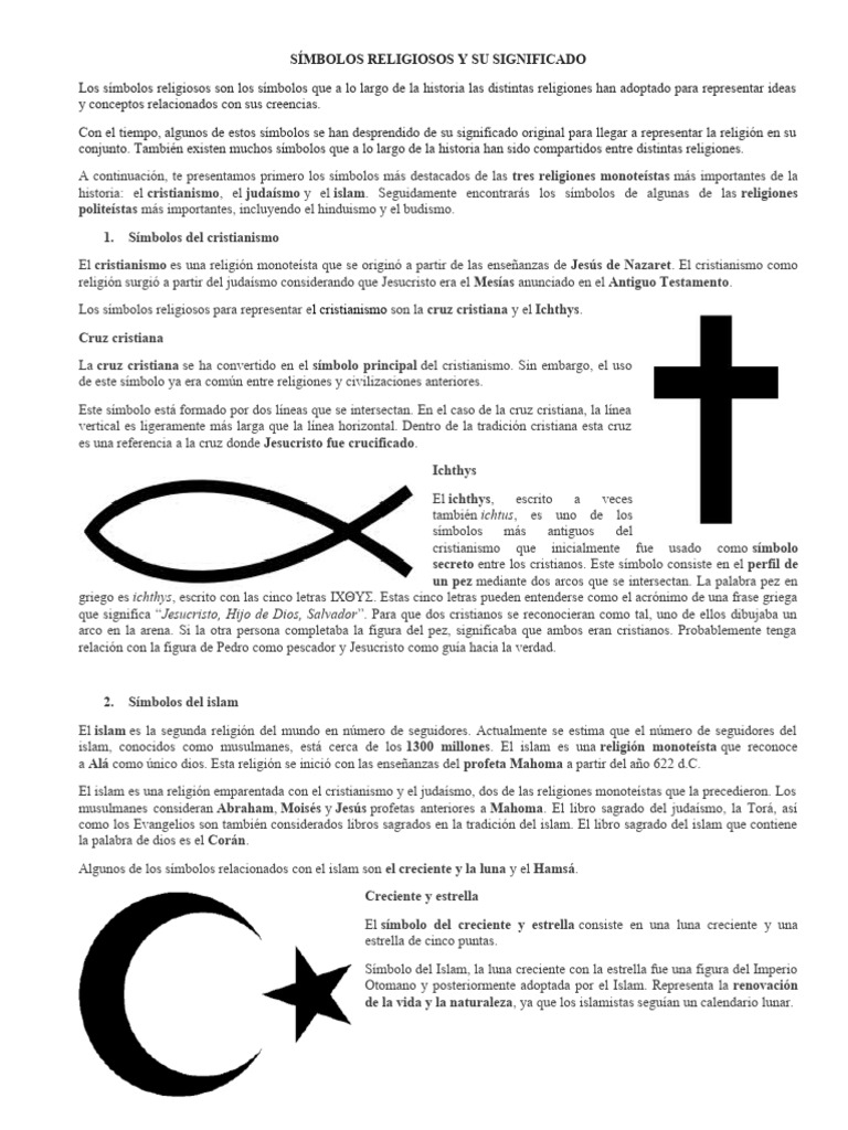Símbolos Religiosos y Su Significado | PDF | Monoteísmo | Jesús
