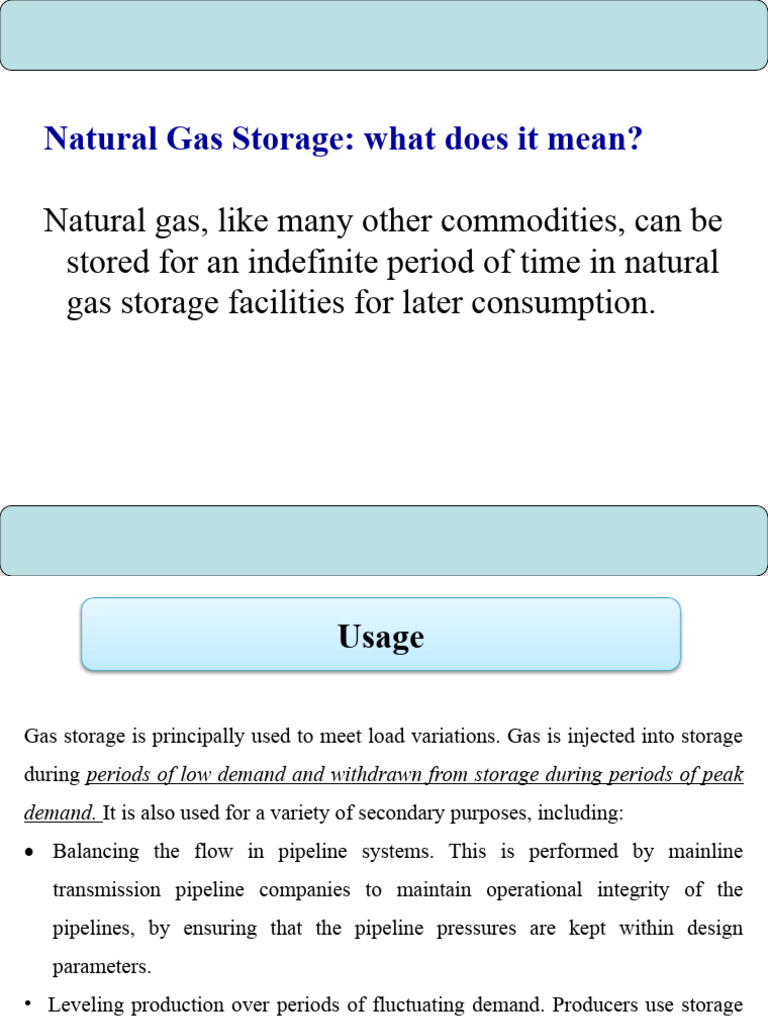 Gas Storage-Main Presentation | PDF | Natural Gas Storage | Petroleum ...
