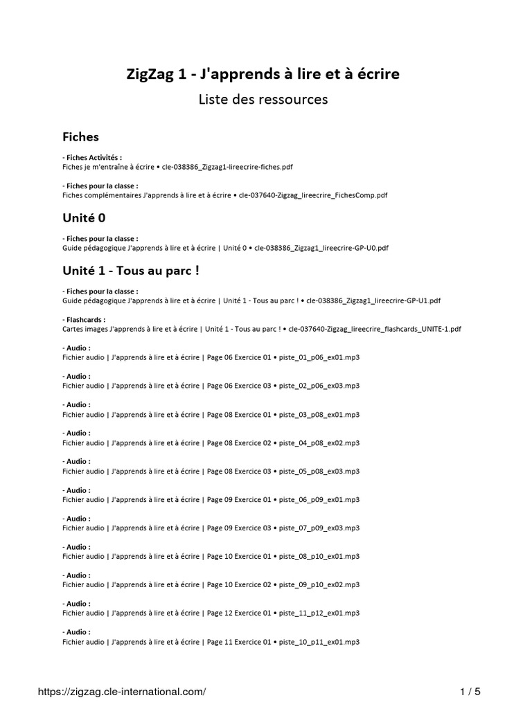 Ressources pour apprendre à lire et écrire | PDF