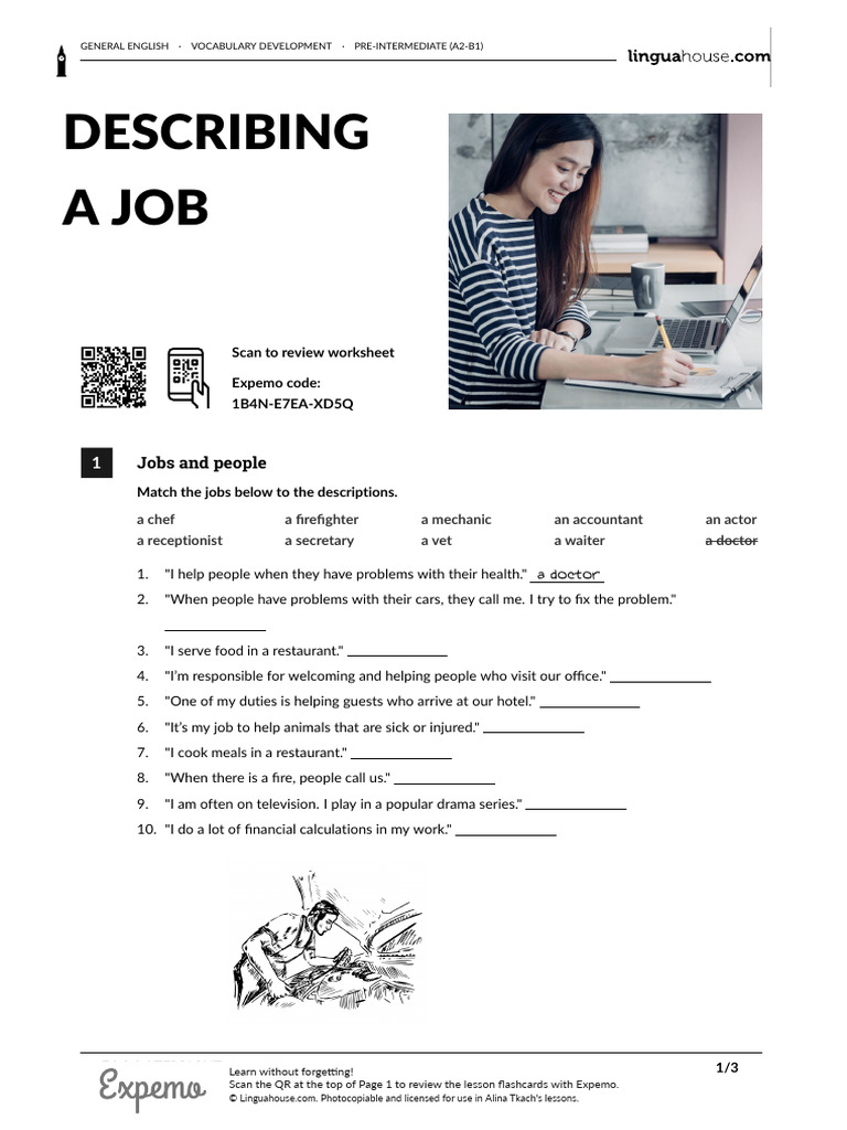 Describing A Job British English Teacher | PDF | Human Communication