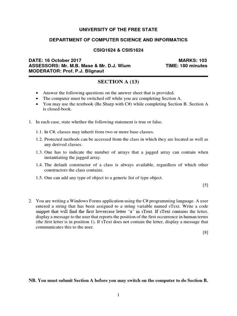 Moduletest2 2017 Pdf Class Computer Programming Method Computer Programming