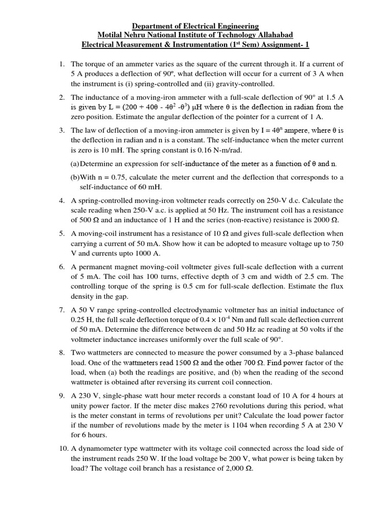 Assignment 1 | PDF | Inductance | Manufactured Goods