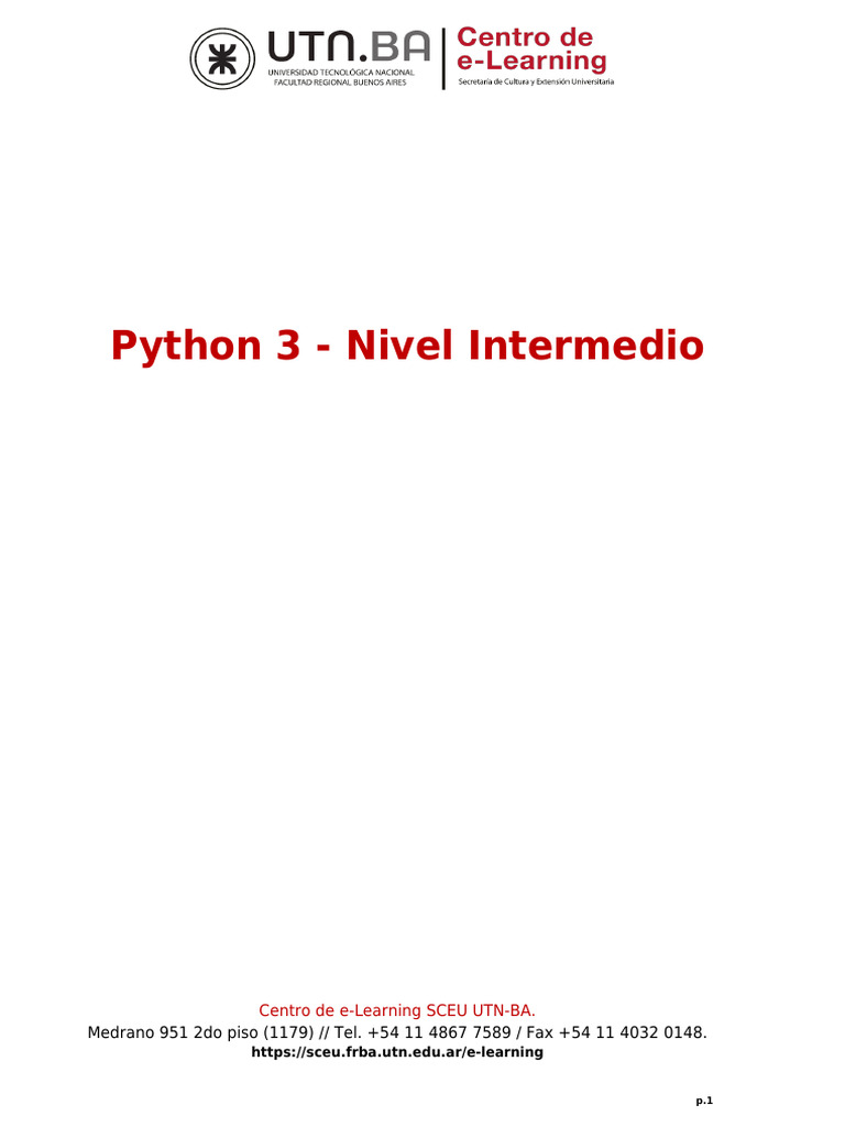Python 3 - Nivel Intermedio | Descargar gratis PDF | Python (lenguaje de programación ...