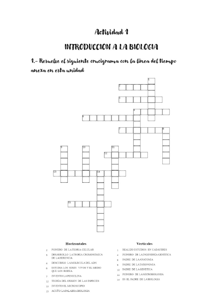 Actividad 1 Introduccion A La Biologia | PDF