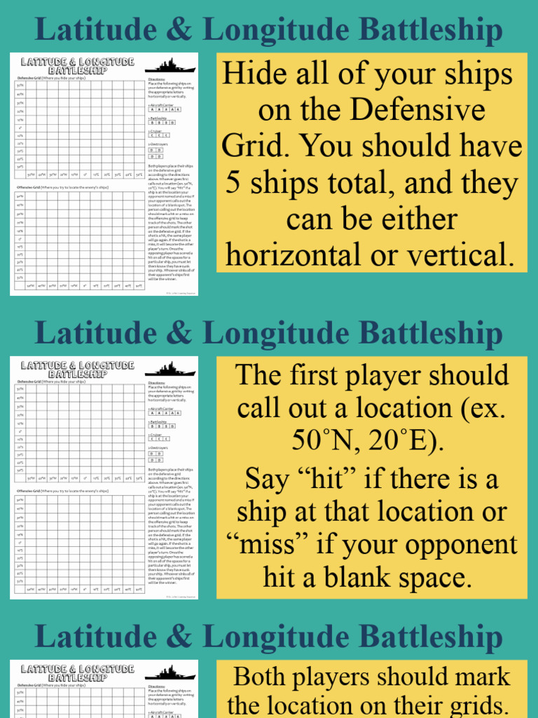 Latitude & Longitude Battleship Rules | PDF