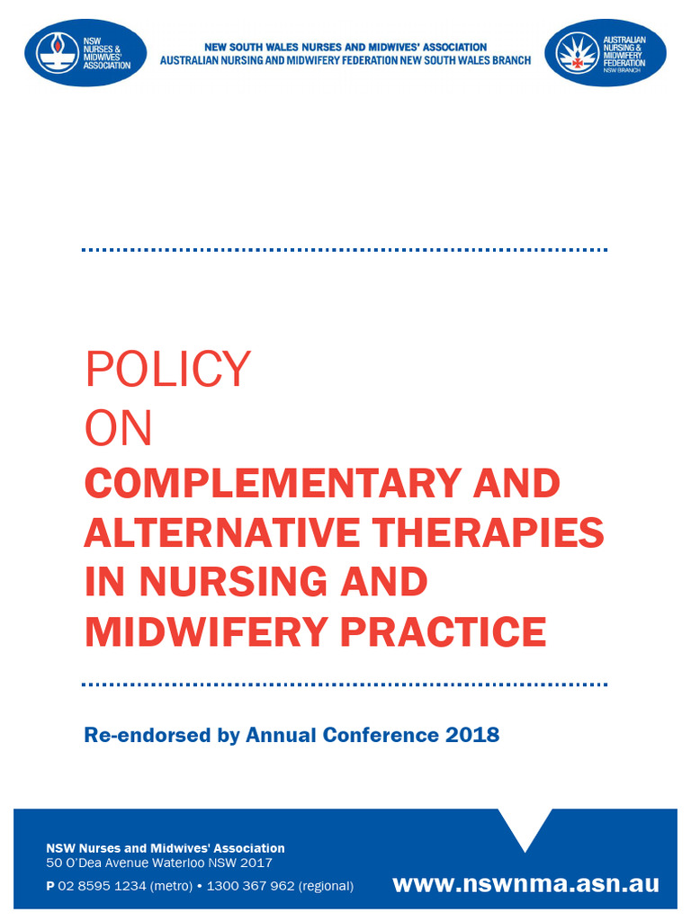 Policy On Complementary and Alternative Therapies in Nursing and Midwifery Practice | PDF ...