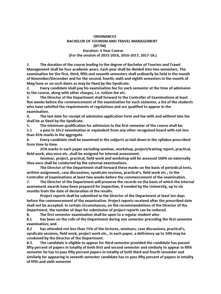 BTTM 1 & 2 Sem Sllaybus | PDF