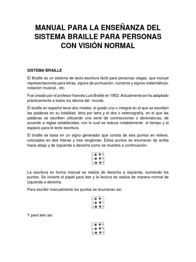 Manual Braille | PDF | Escritura
