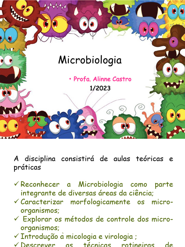Aula1 23 | Download grátis PDF | Microrganismo | Microbiologia