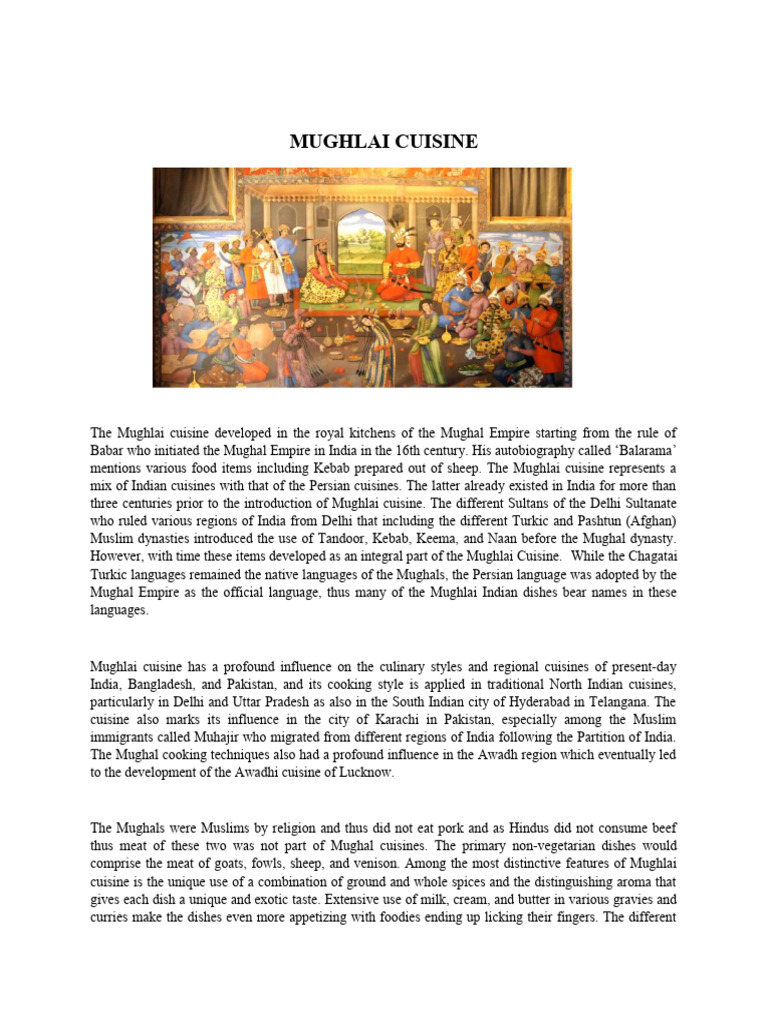Mughal Final File | PDF | Indian Cuisine | Mughal Empire