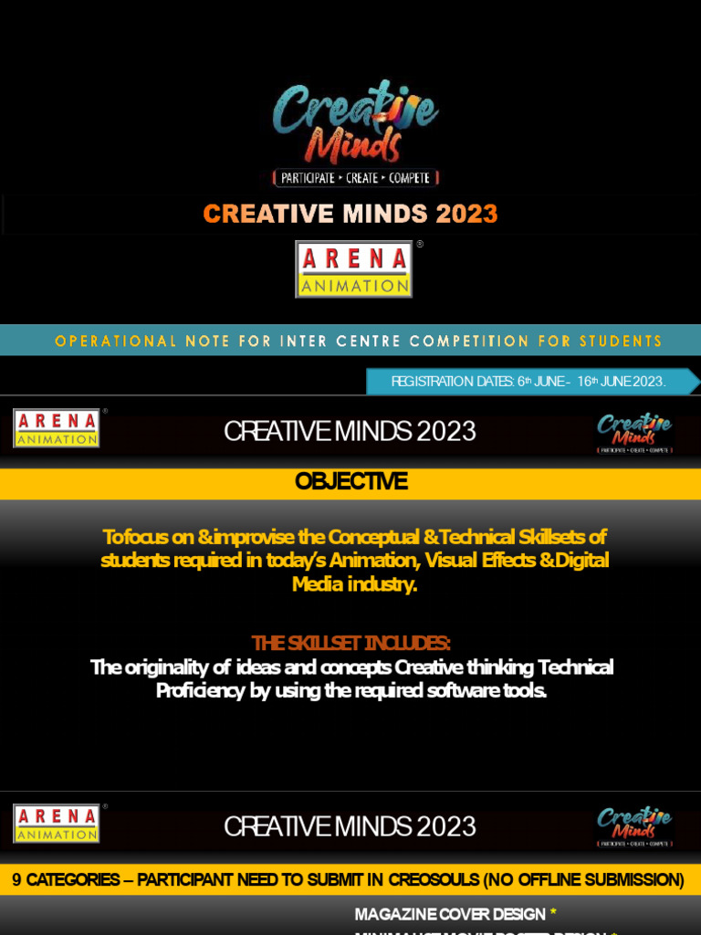 Creative Minds OPERATIONAL-NOTE-2023 For Students | PDF | 3 D Computer Graphics | Web Design