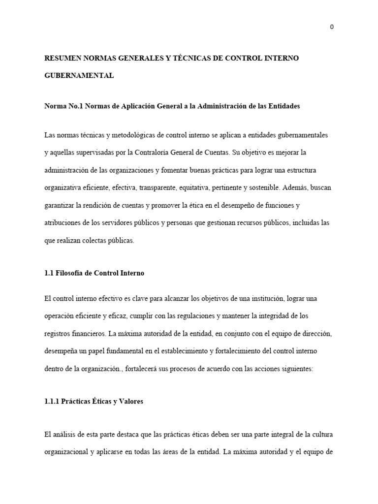Normas de Control Interno Gubernamental | PDF | Contabilidad | Planificación