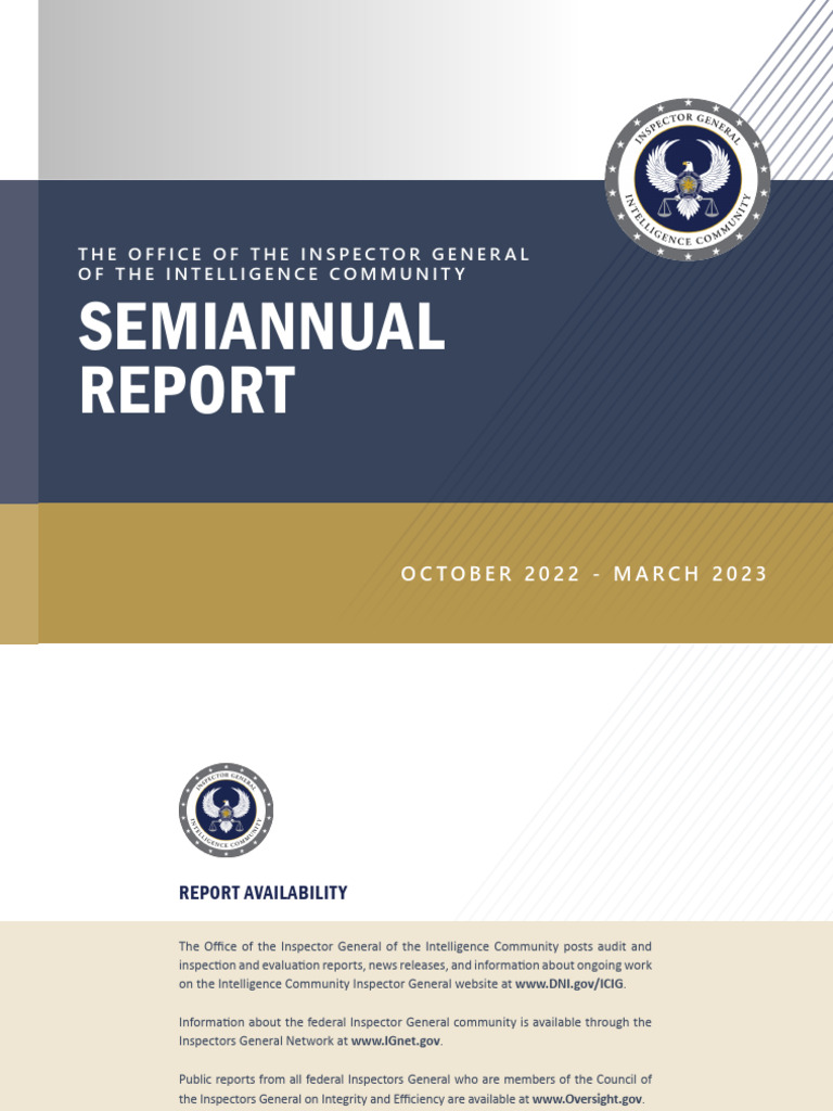 ICIG Semiannual Report - Unclassified | PDF | United States ...