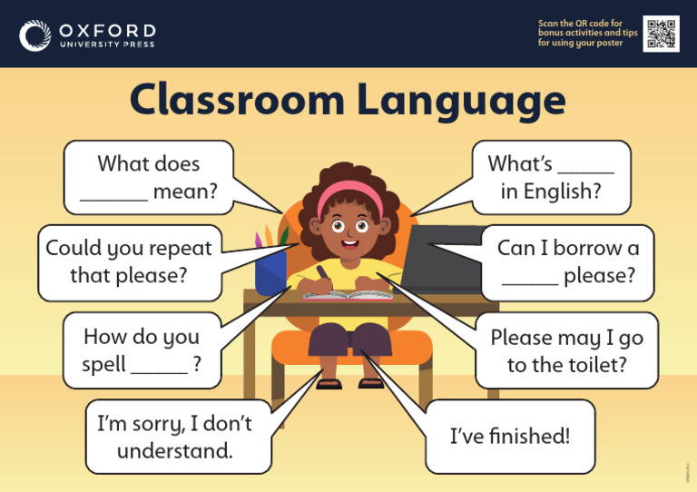 Classroom Language Expressions Poster | PDF | Career & Growth | Foreign ...