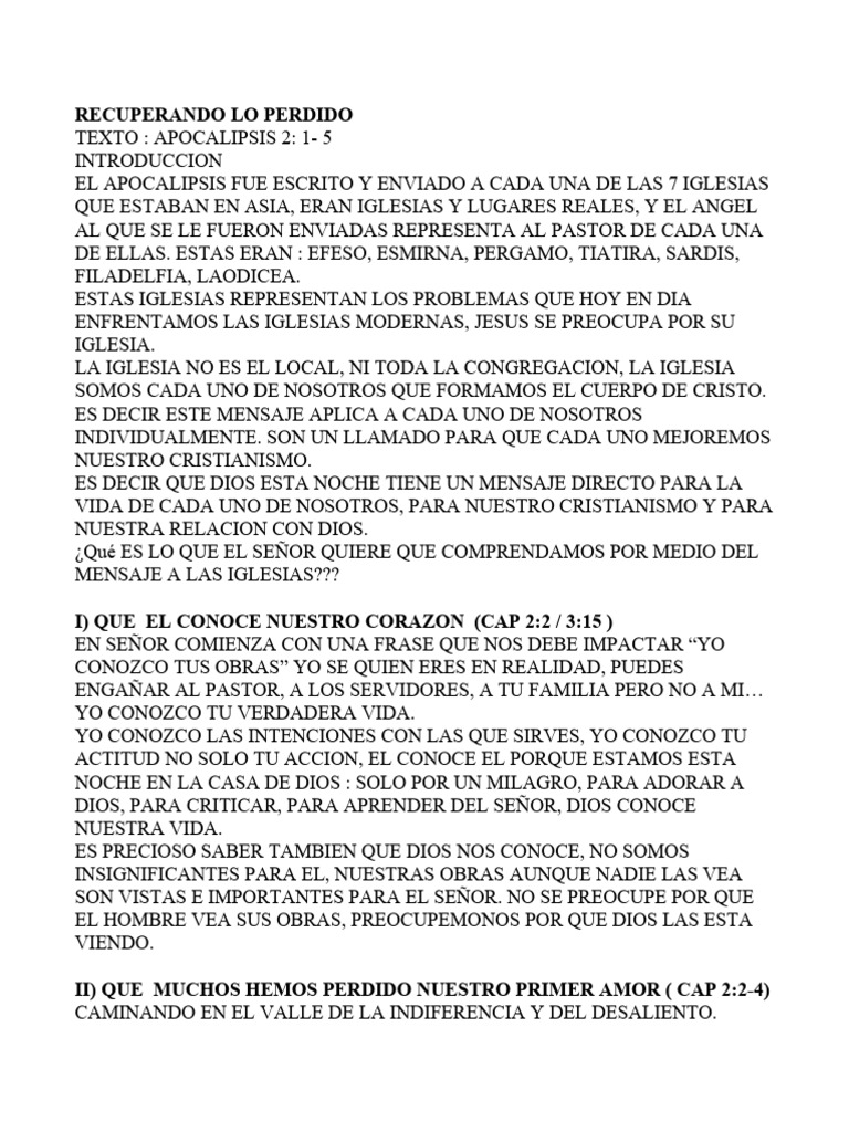RECUPERANDO LO PERDIDO | PDF | Amor | Dios