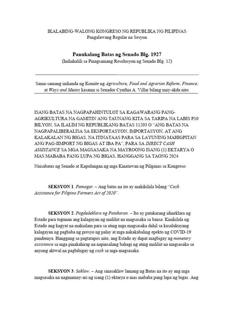 Panukalang Batas | PDF