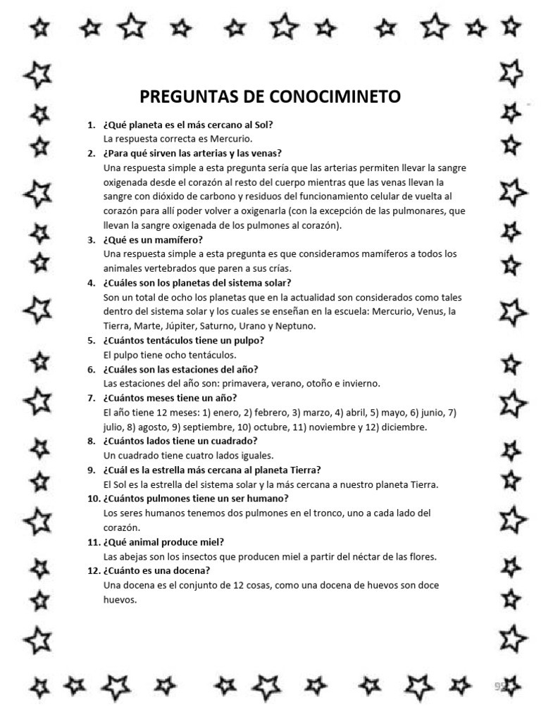 Preguntas de Conocimiento | PDF