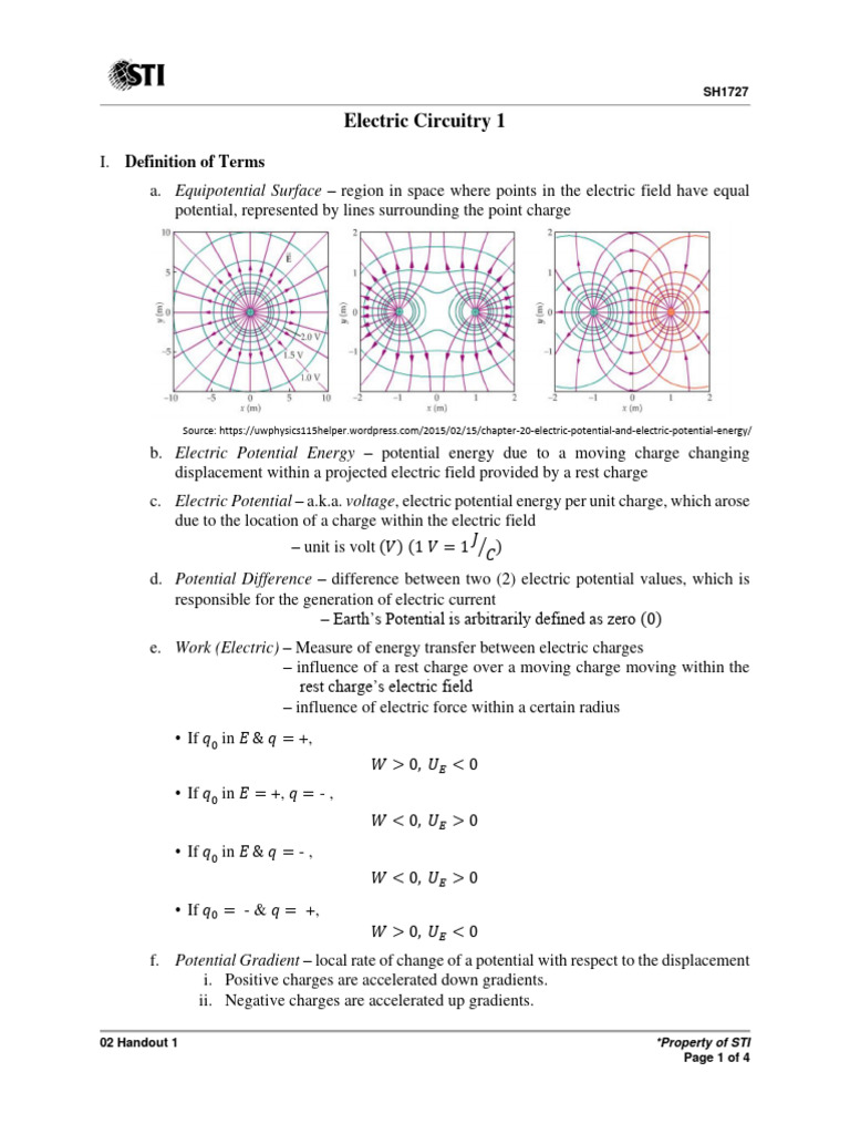 02 Handout 1 | PDF | Electricity | Electric Field