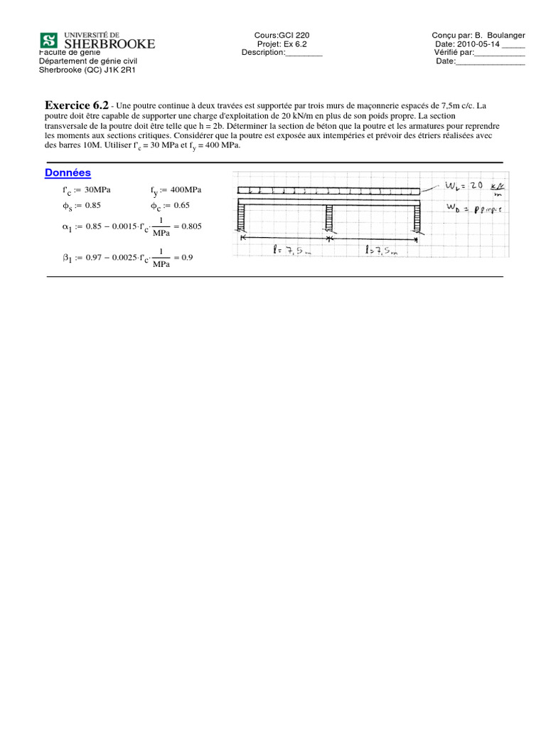 Calcul de poutre continue en béton | PDF